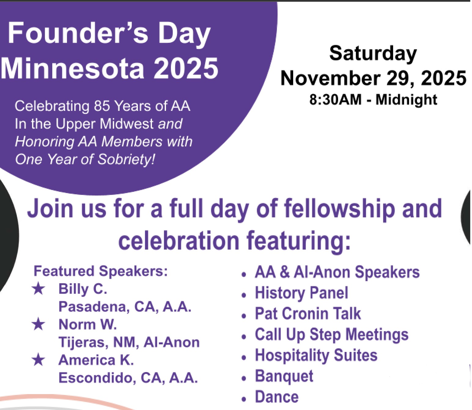 11/29/2025 – Founders Day 2025 – District 14, Area 36 AA