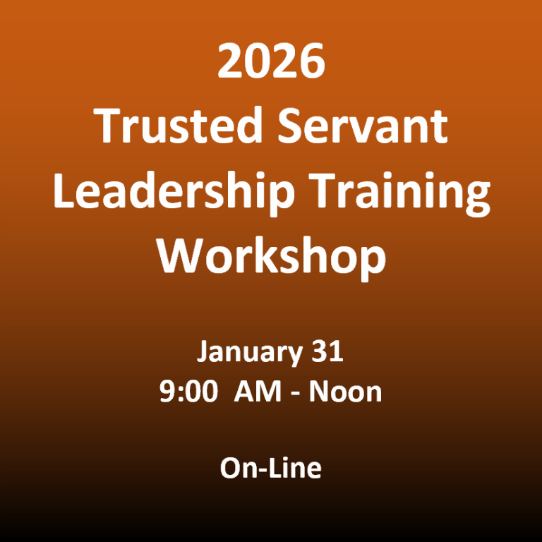 01/31/2026 – 2026 Trusted Servant Leadership Training Workshop ...
